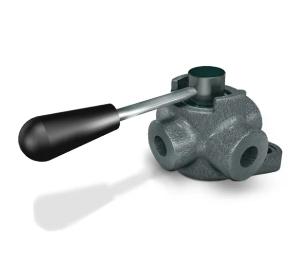 Válvula palanca, 4 vias , tres posiciones centro cerrado, tipo ...